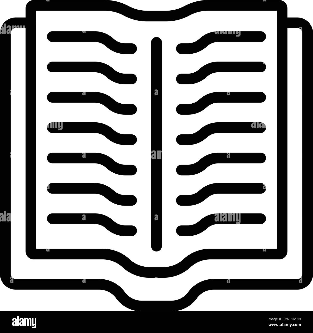 New open book icon outline vector. Cover story data. Pile linear Stock ...