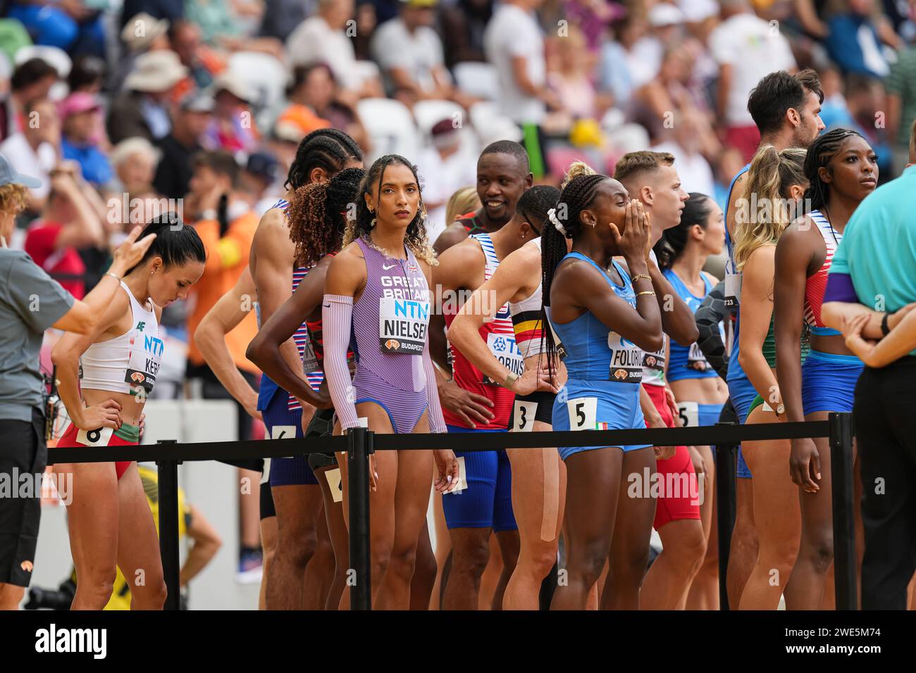 Laviai NIELSEN participating in the 4x400 m Relay at the World ...