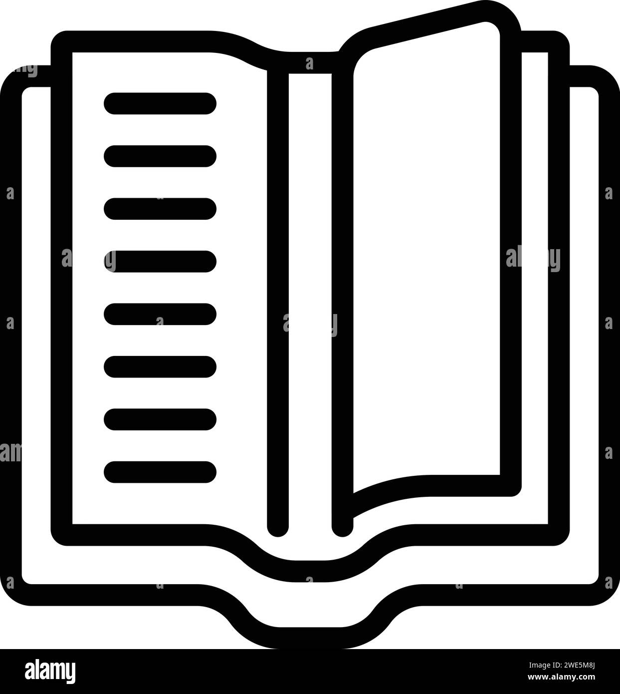 Open book story icon outline vector. New publication. Cover story Stock ...
