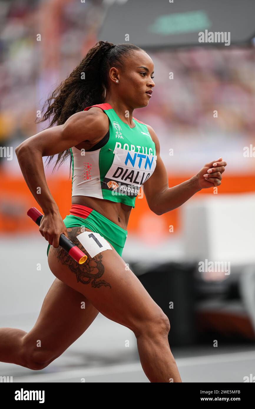 Fatoumata Binta Diallo participating in the 4x400 m Relay at the World ...