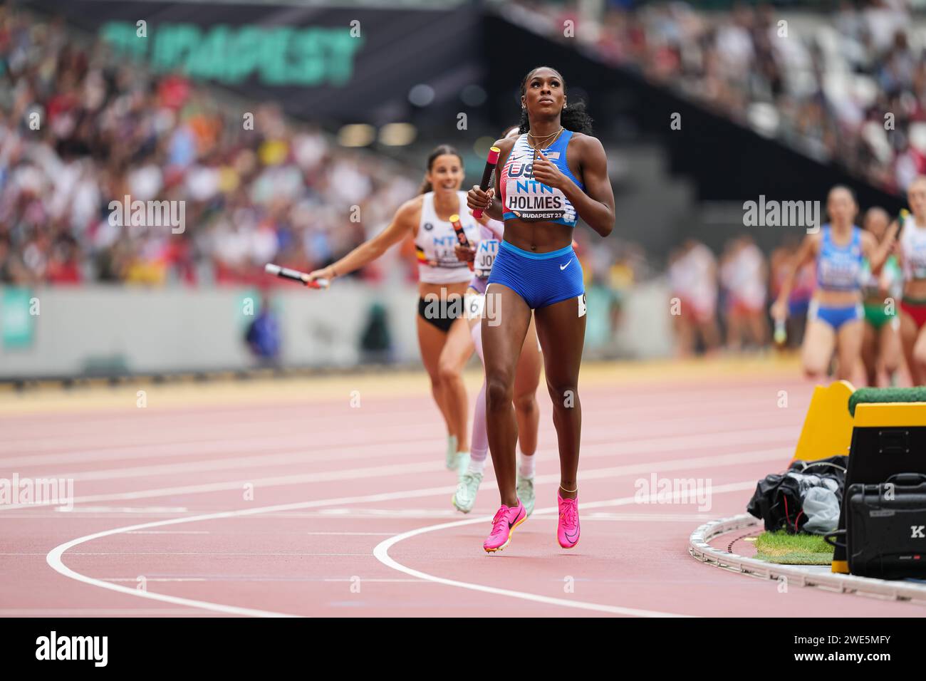 Alexis HOLMES participating in the 4x400 m Relay at the World Athletics ...