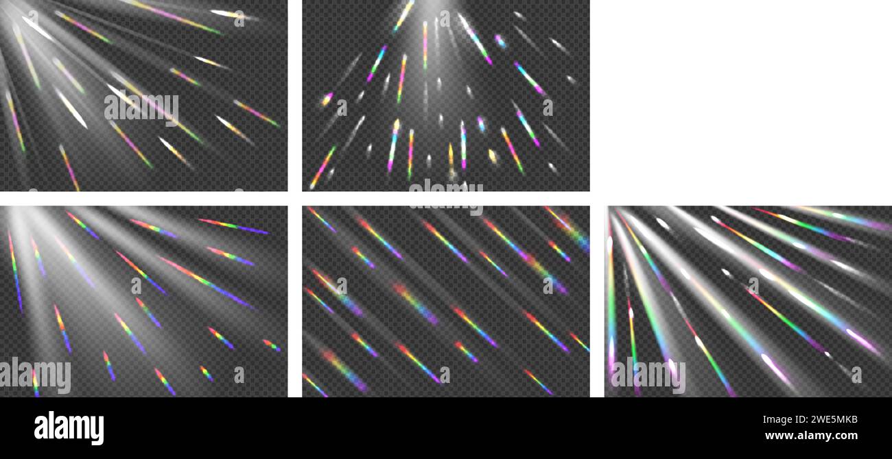Rainbow angle prism rainbow light. Sun rays overlay effect. Stock ...