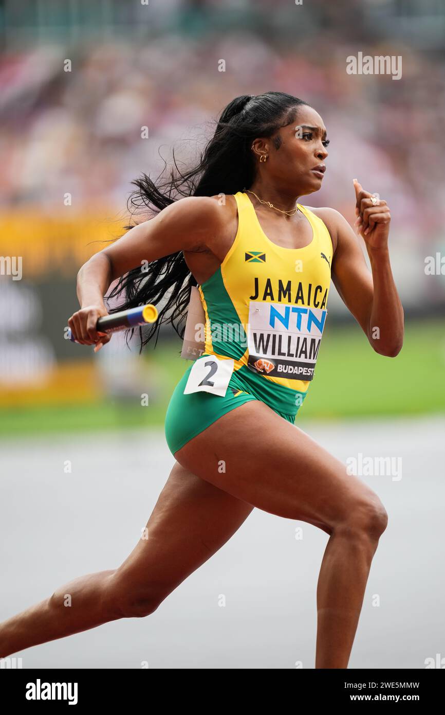 Novlene Williams participating in the 4x400 m Relay at the World ...