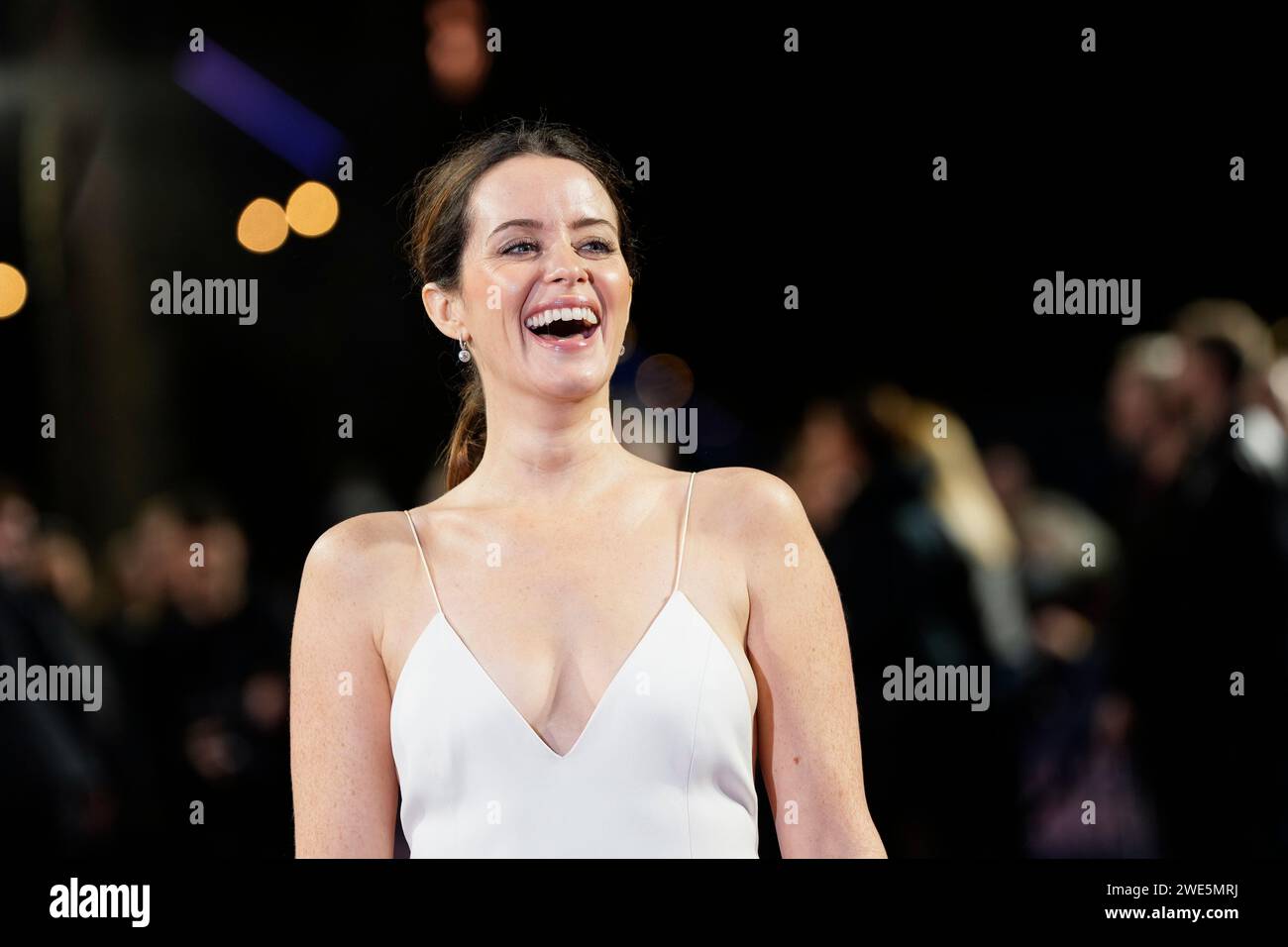 Claire Foy poses for photographers upon arrival at the premiere of the ...