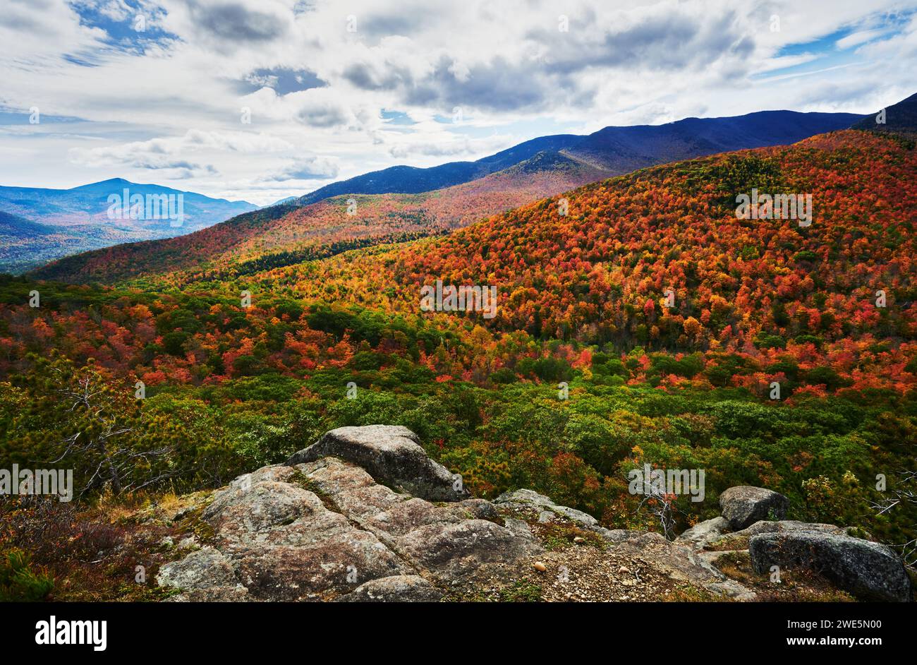 View of the Adirondack mountains in Autumn from Owls head mountain ...