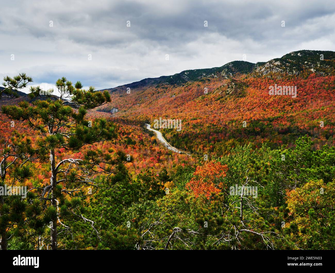 View of the Adirondack mountains in Autumn from Owls head mountain ...