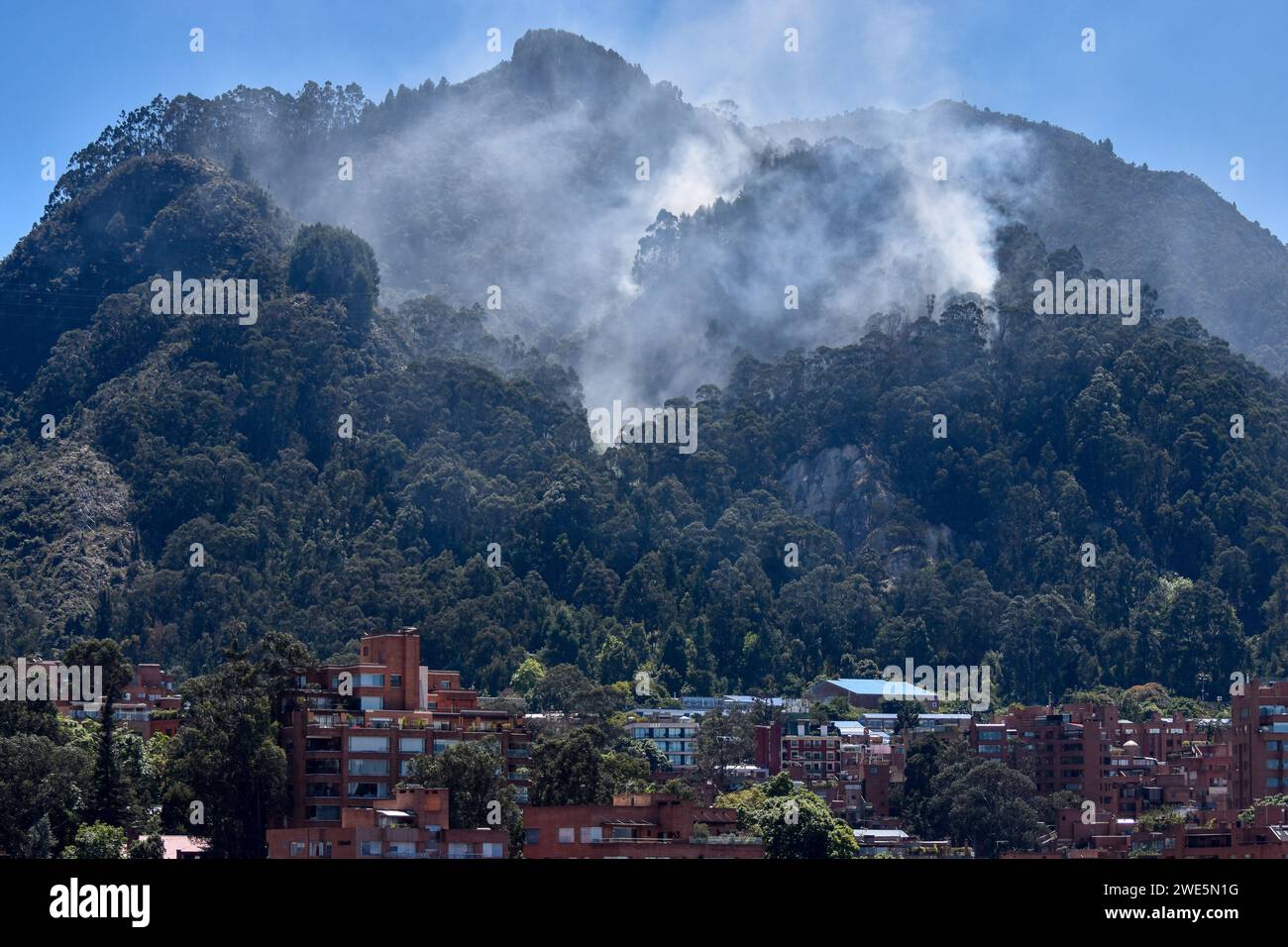 Bogota, Colombia. 23rd Jan, 2024. Colombia's firefighters and a ...