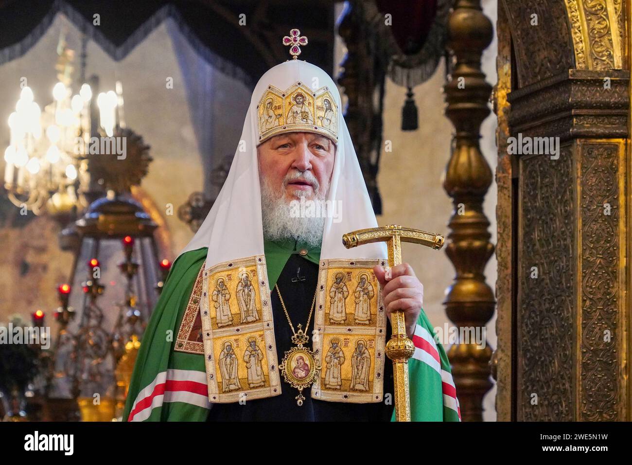 In this photo released by Russian Orthodox Church Press Service ...