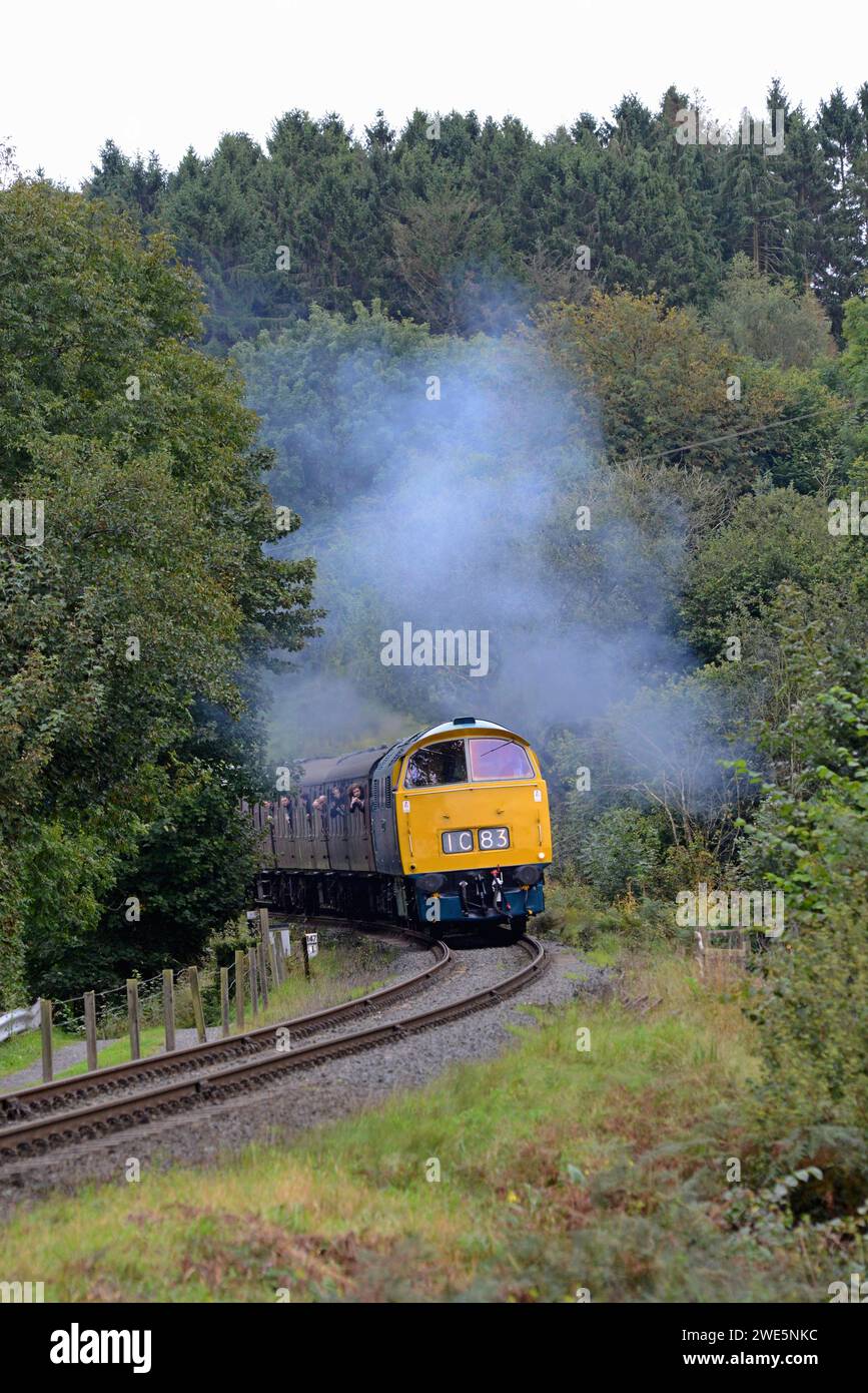 British Rail Western class 52 heritage diesel loco climbs Eardington ...