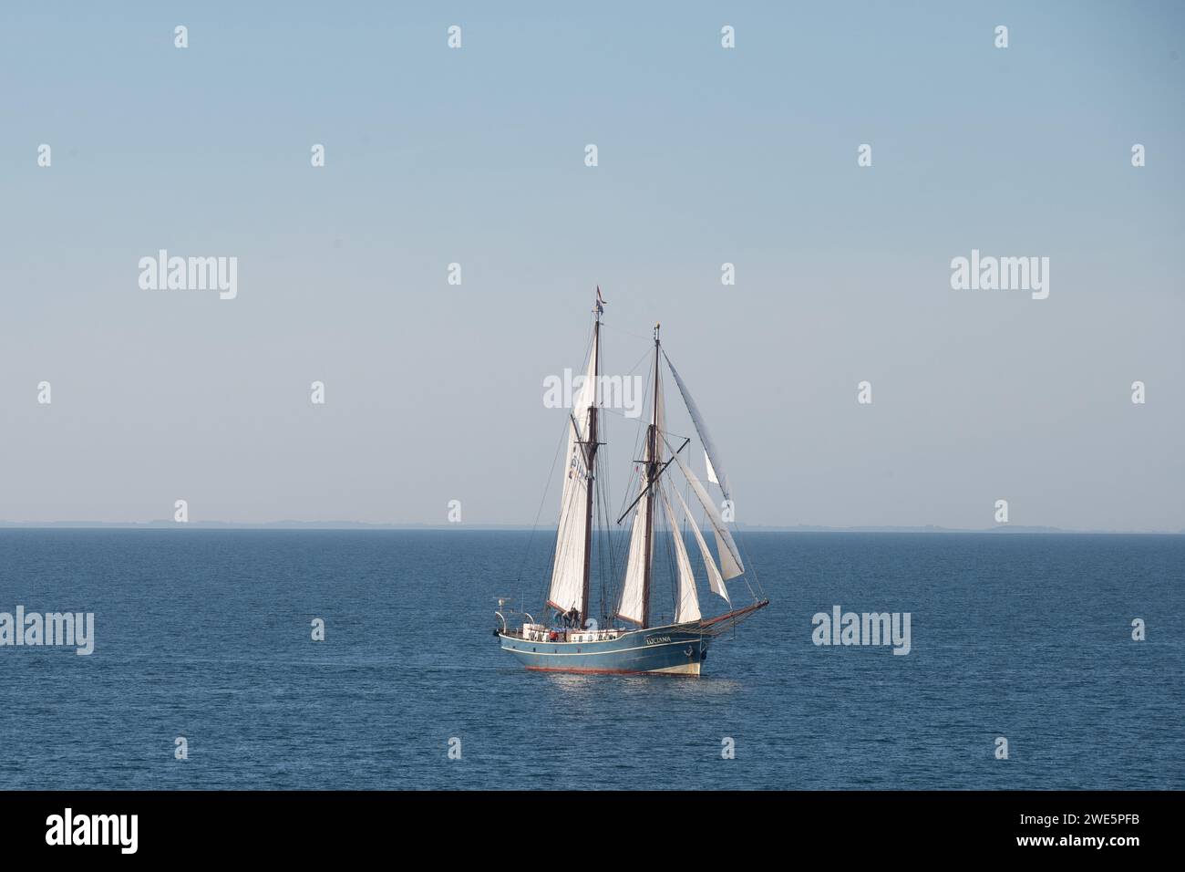 Traditional sailing ship "Luciana" (built in 1916) in the Little Belt ...