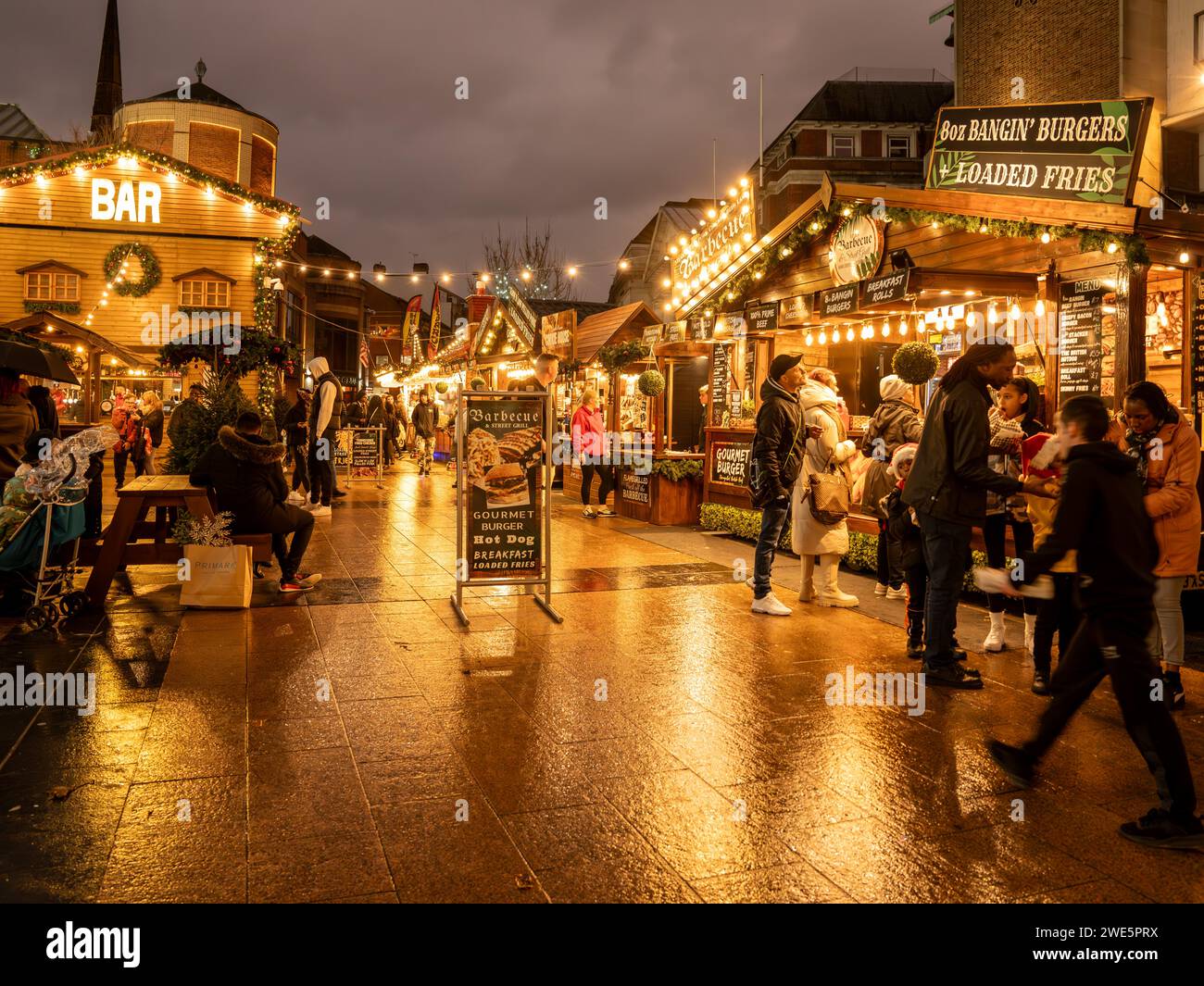 Coventry Christmas market and ferry wheel Stock Photo - Alamy