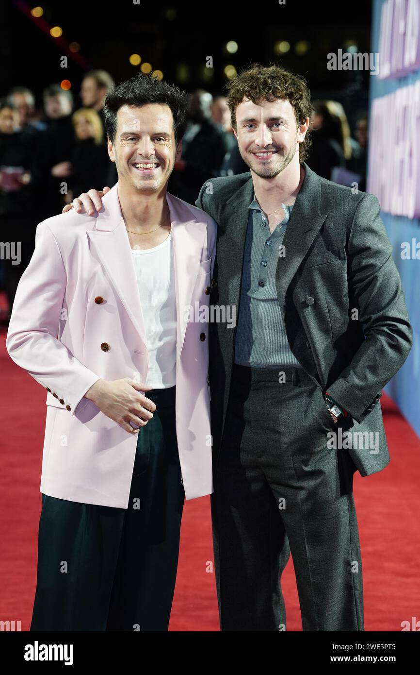 Andrew Scott (left) and Paul Mescal arrive for a gala screening of All ...