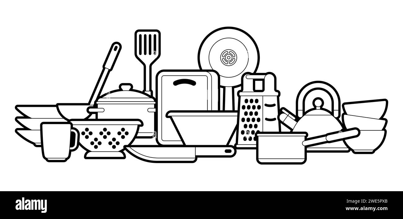 Background with kitchen utensils. Cooking tools for restaurant Stock ...
