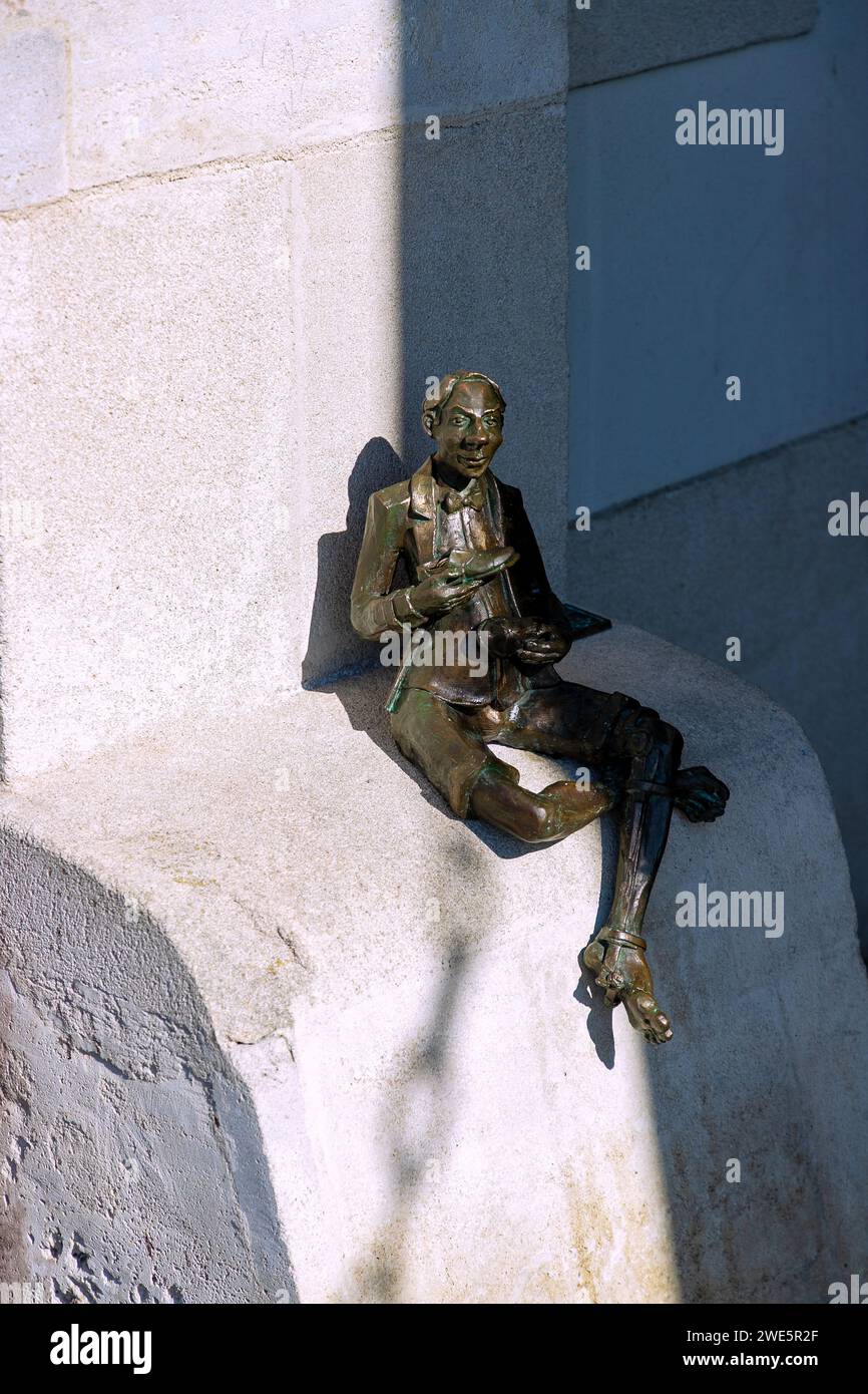 Bronze figure in the city gate Brama Szczebrzeska (Stettin Gate) based ...