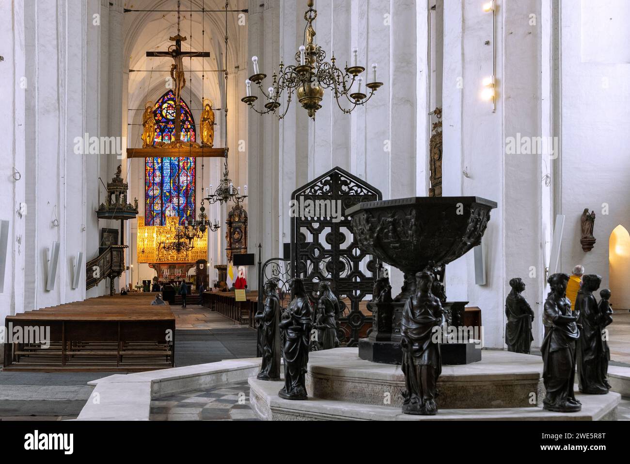 Interior of St. Mary's Church (Kościół Mariacki) in the Law Town ...