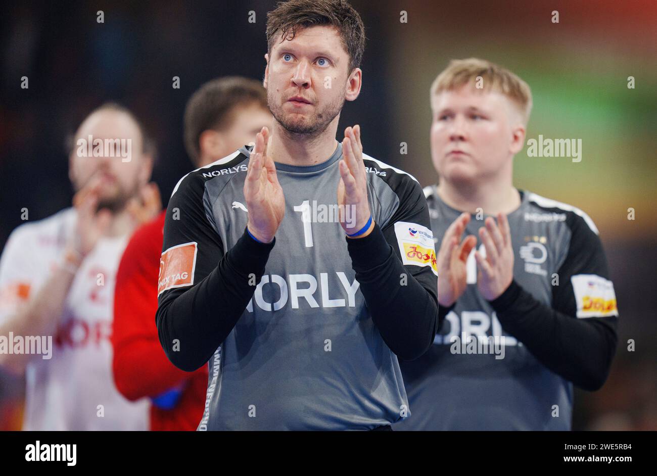 Niklas Landin and Emil Nielsen after the EC men's handball match ...