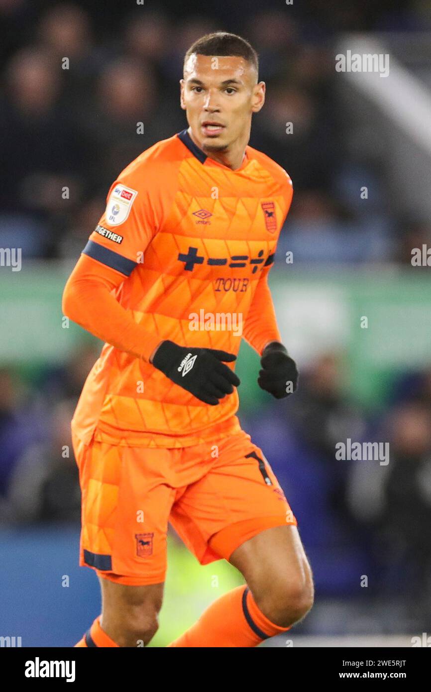 Leicester, UK. 22nd Jan, 2024. Ipswich Town forward Kayden Jackson (19 ...