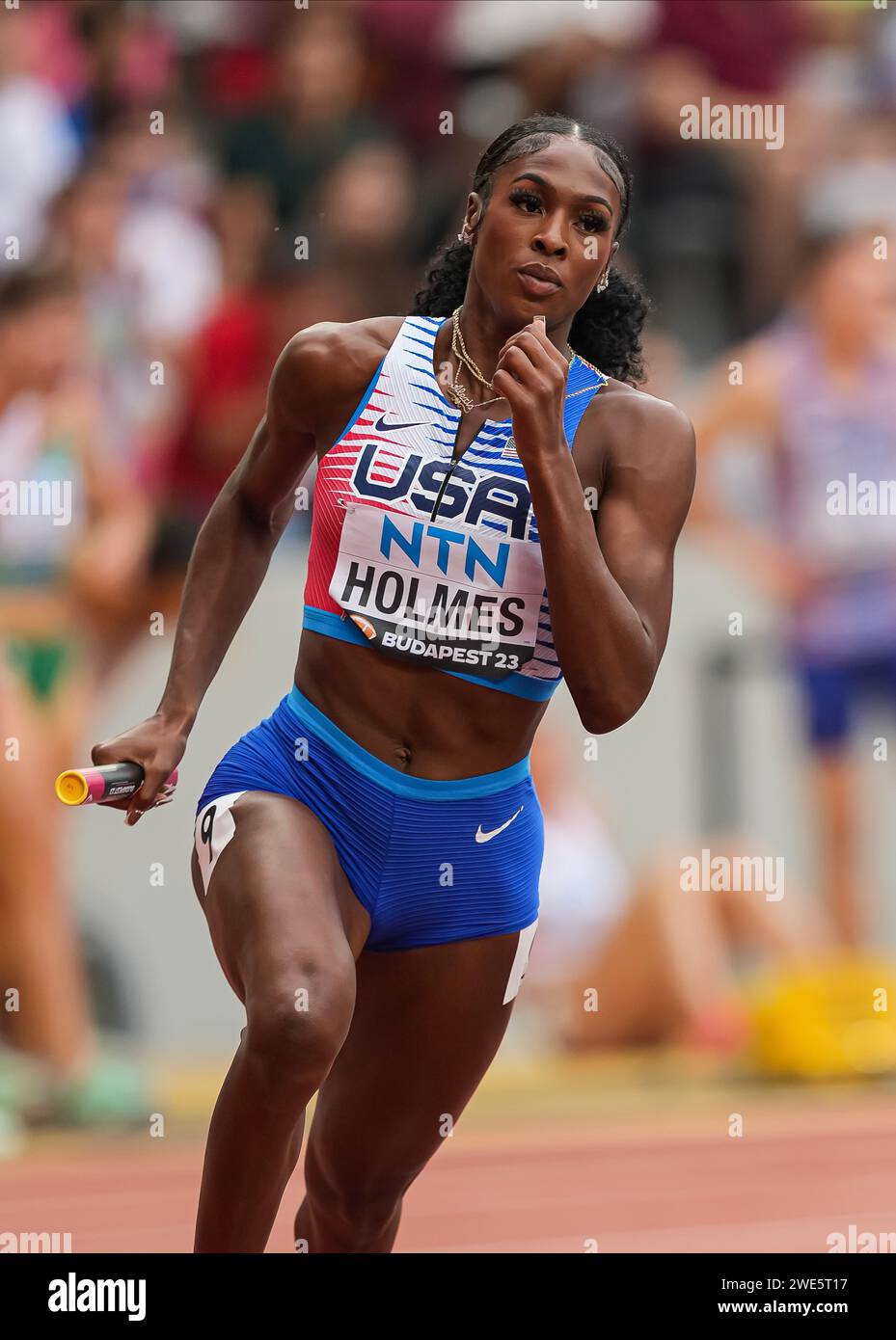 Alexis HOLMES participating in the 4x400 m Relay at the World Athletics ...