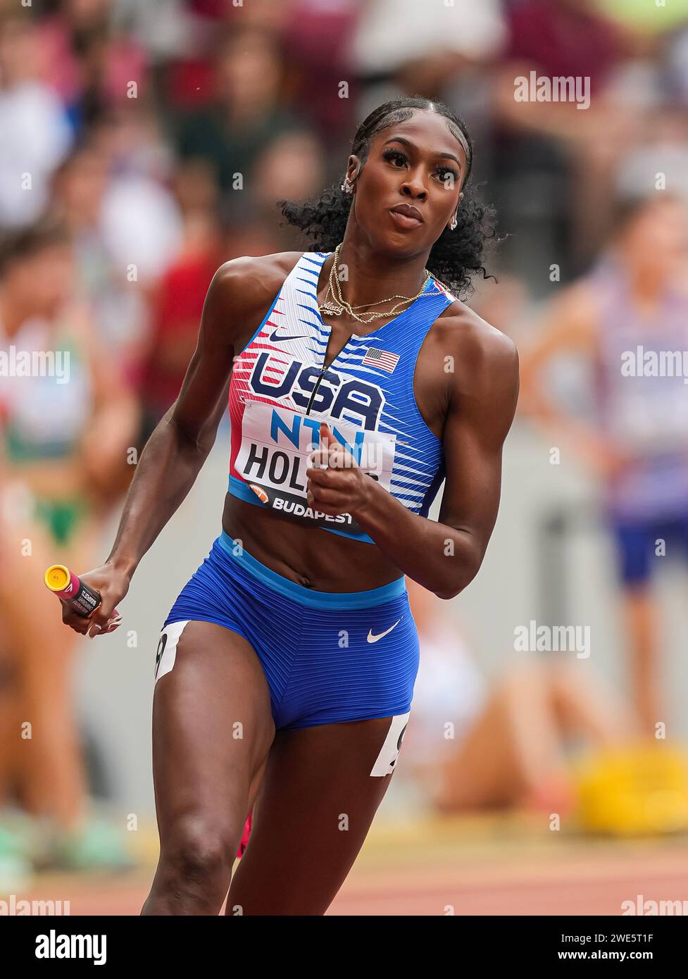 Alexis HOLMES participating in the 4x400 m Relay at the World Athletics ...
