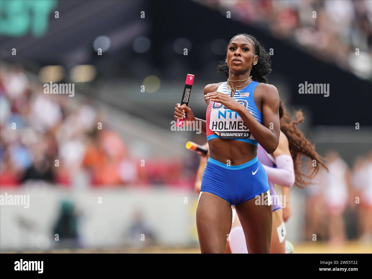 Alexis HOLMES participating in the 4x400 m Relay at the World Athletics ...