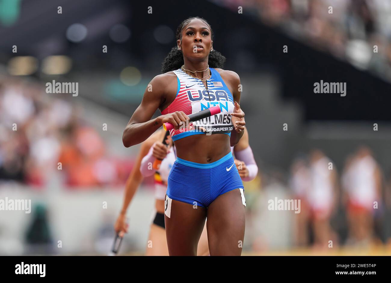 Alexis HOLMES participating in the 4x400 m Relay at the World Athletics ...