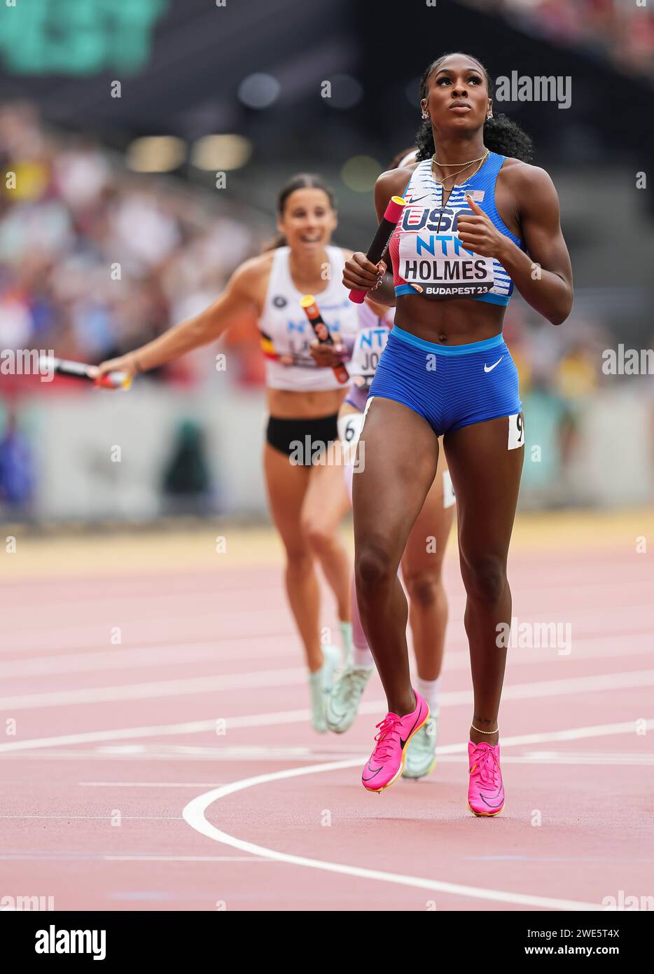 Alexis HOLMES participating in the 4x400 m Relay at the World Athletics ...