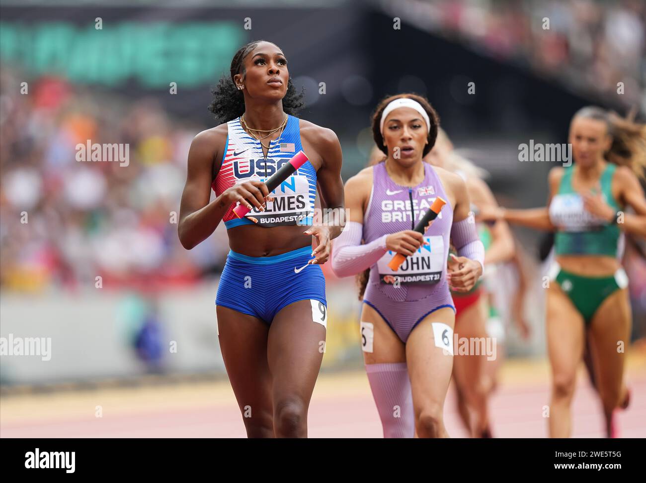 Alexis HOLMES participating in the 4x400 m Relay at the World Athletics ...