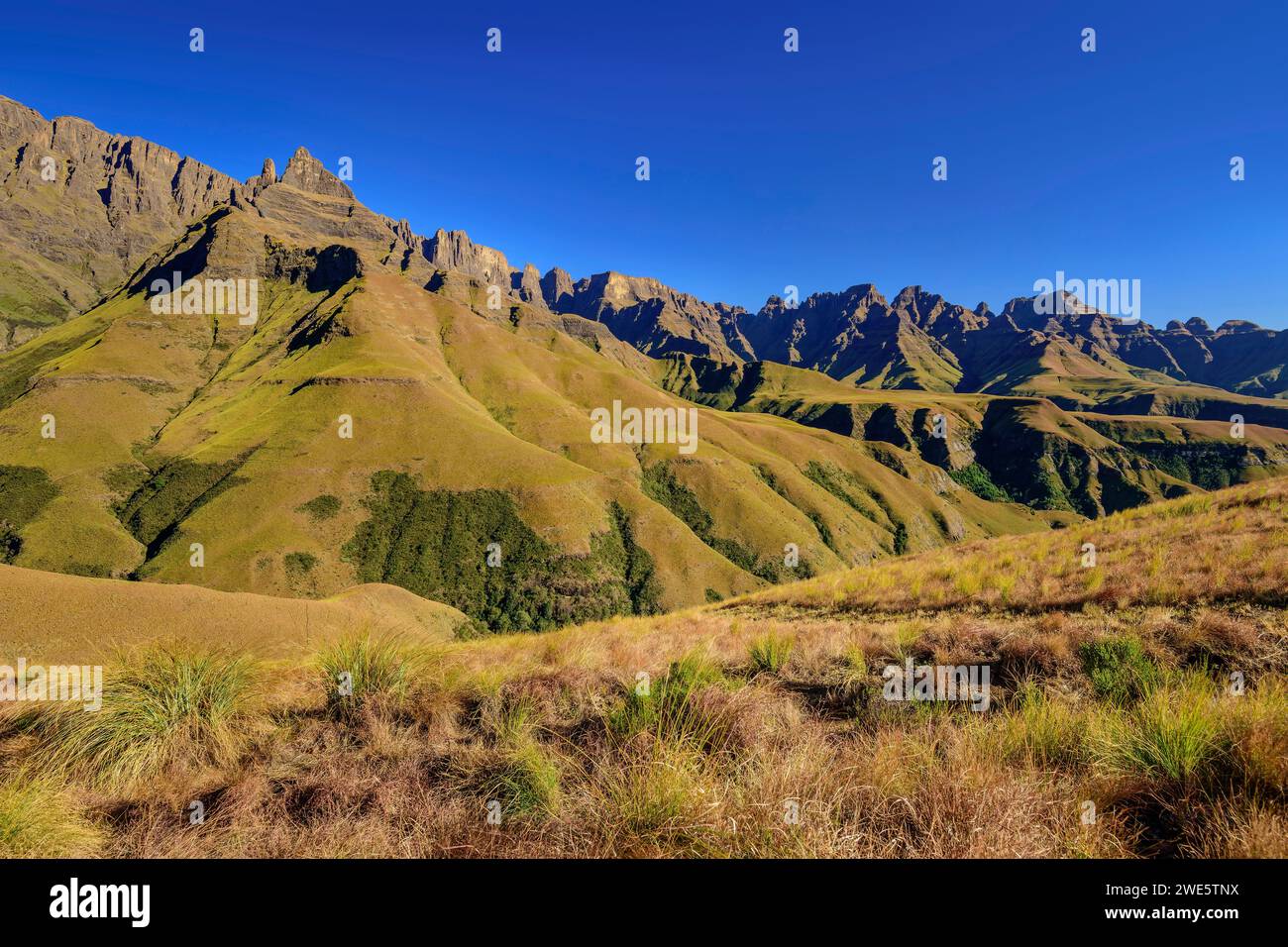 Drakensberg with The Pyramid, Organ Pipes Pass, Didima, Cathedral Peak ...