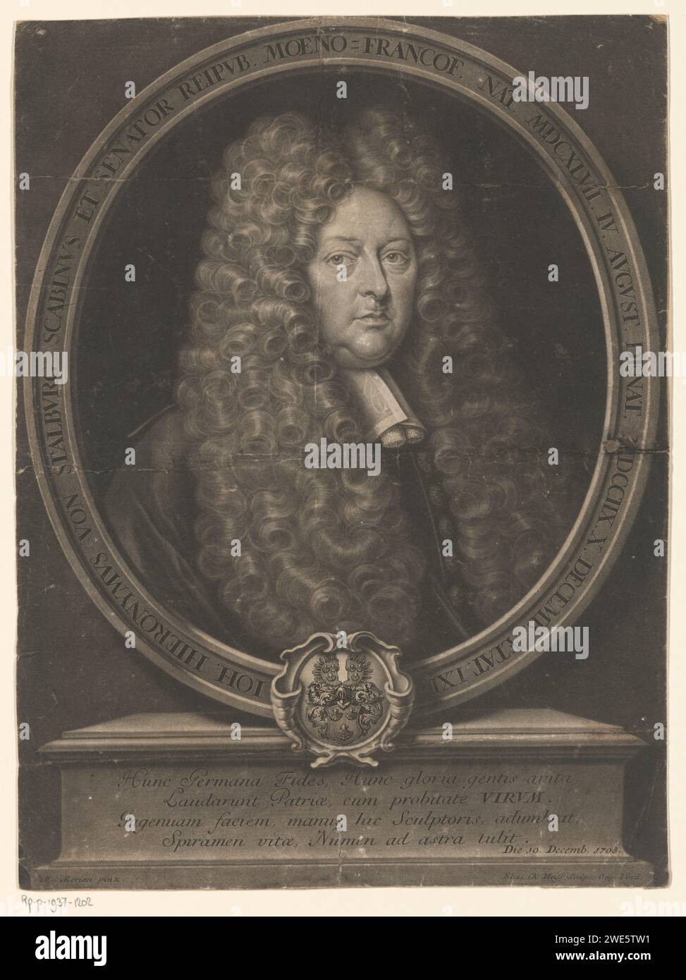Portrait van Johann Hieronymus of Stalburg, Elias Christopf Heiss ...
