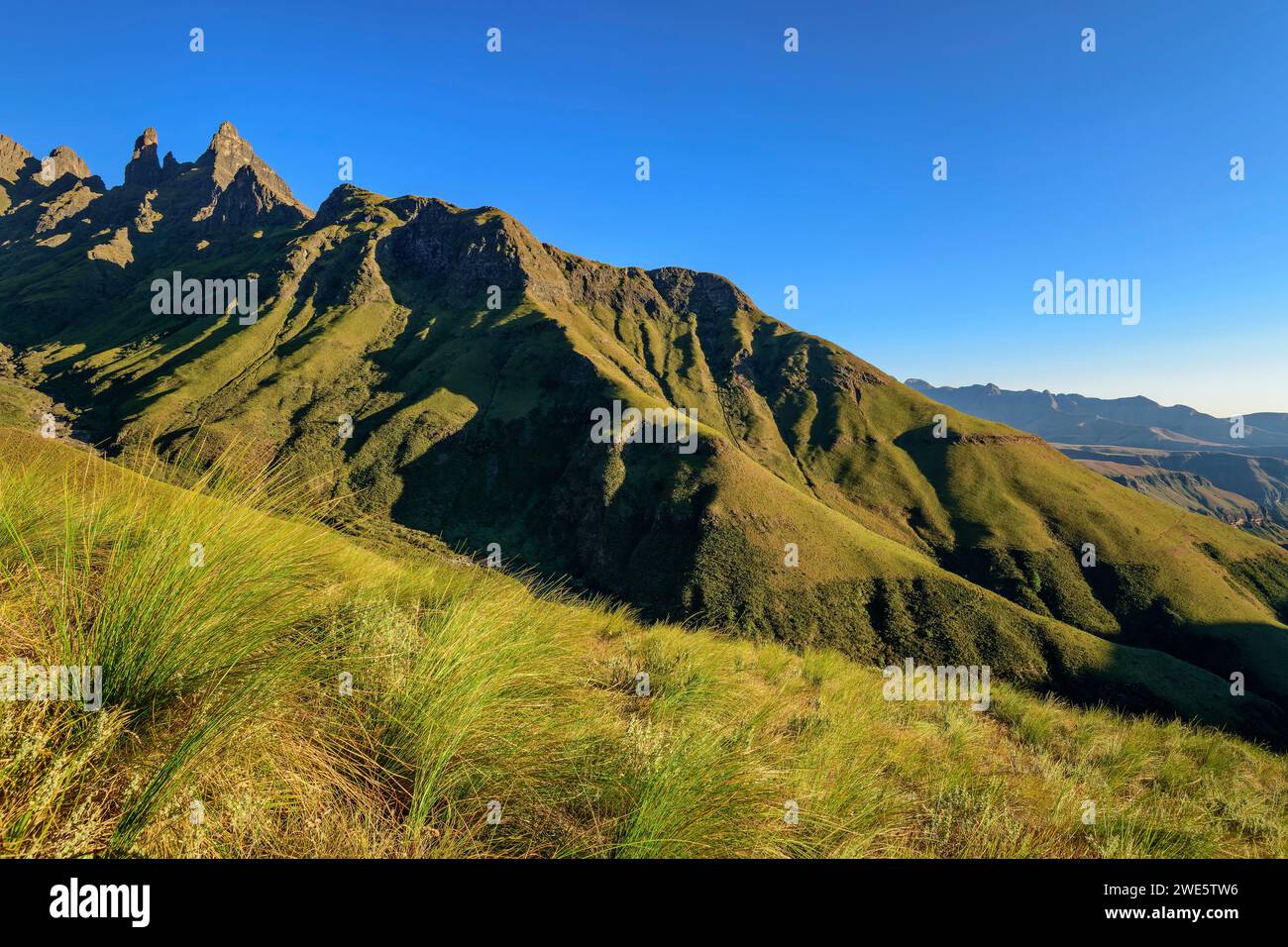 Drakensberg with Column and The Pyramid, Organ Pipes Pass, Didima ...