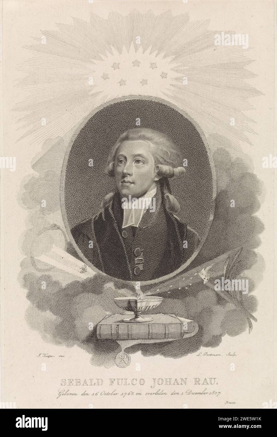 Allegorical portrait of the professor Sebald Fulco Johan Rau, Ludwig ...