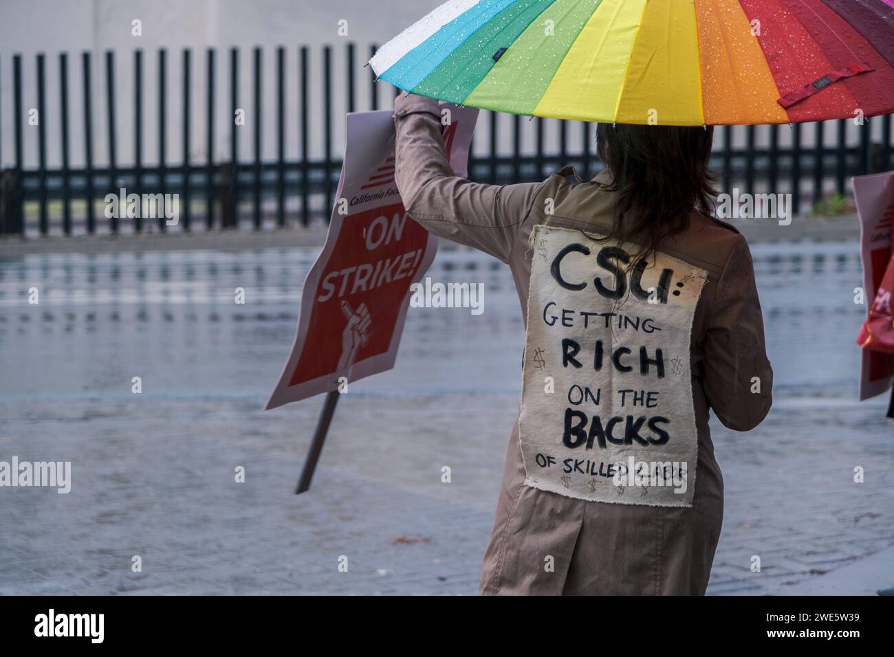 The rain didn't stop strikers from walking the picket line today ...