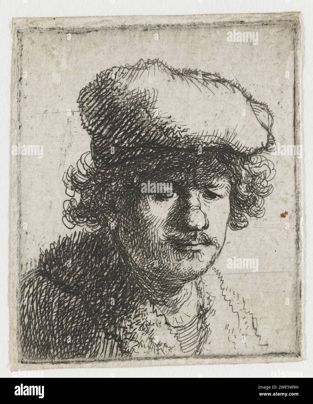 Self-Portrait with Cap Pulled Forward, Rembrandt van Rijn, c. 1630 ...