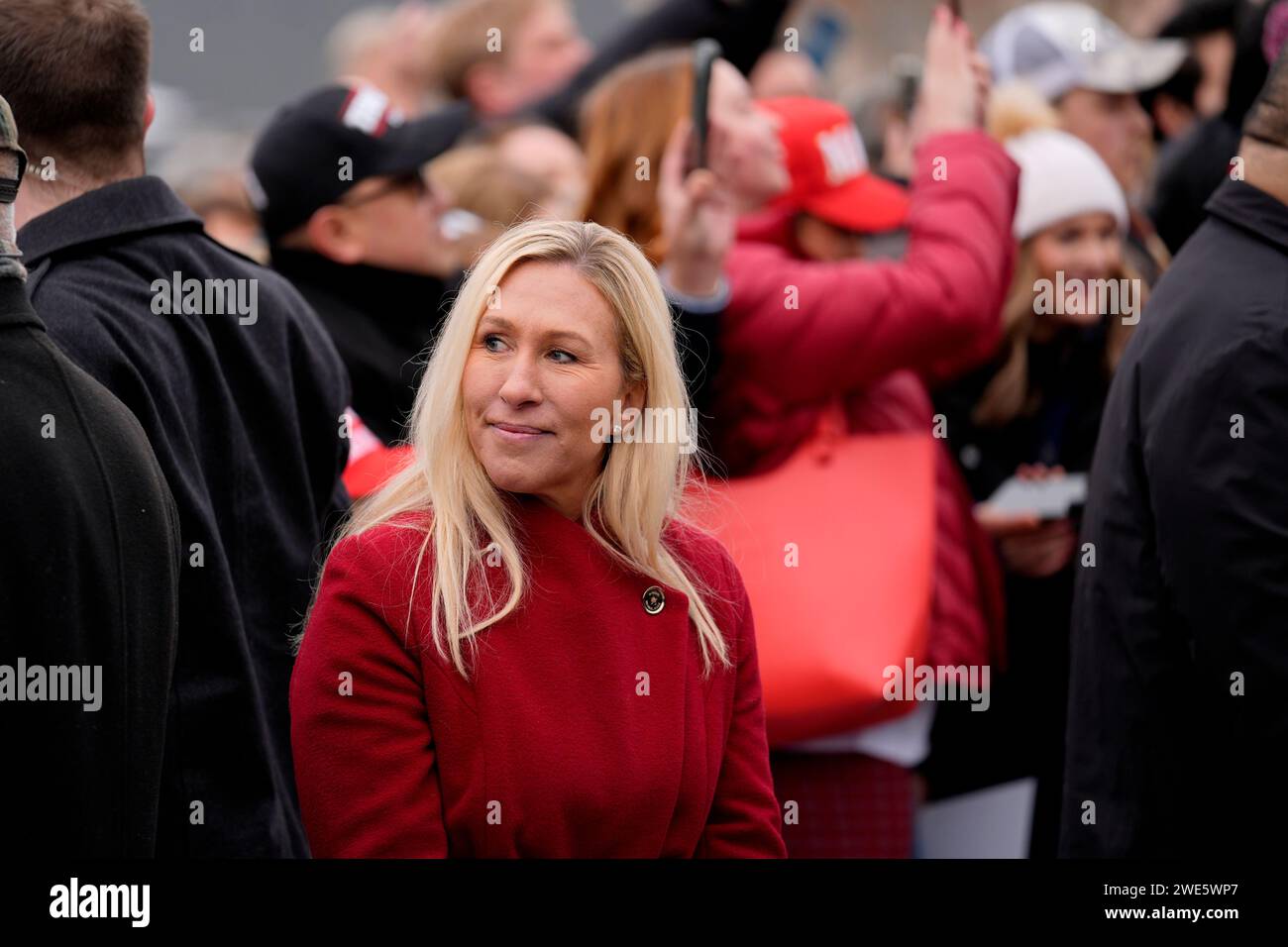 Rep. Marjorie Taylor Greene, R-Ga. attends a campaign stop for ...