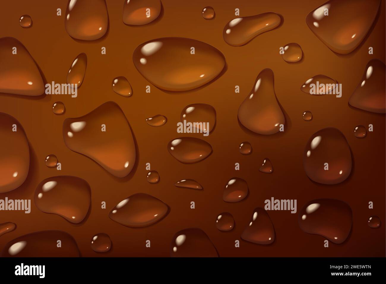 Cola drops abstract background. Brown condensate on glass in close up ...