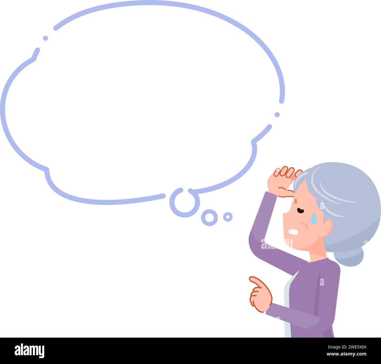 Senior woman who can't remember.Vector art that is easy to edit Stock ...