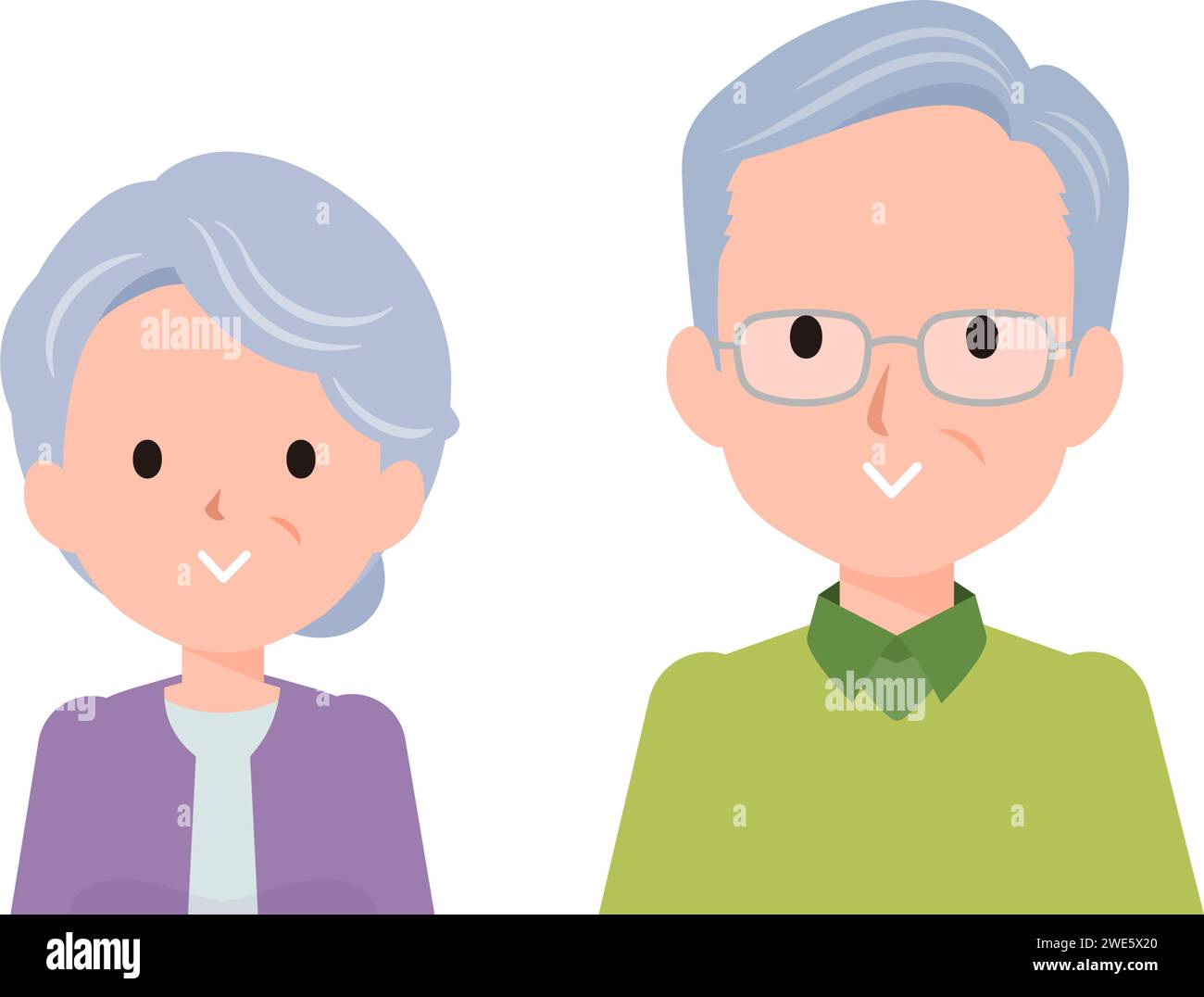 senior couple Front facing.Vector art that is easy to edit Stock Vector ...