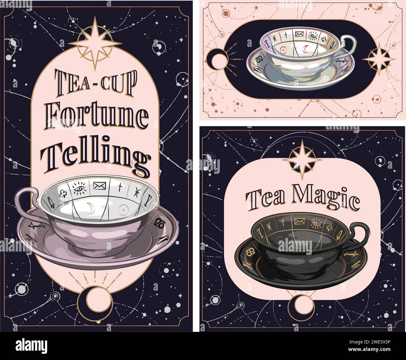 Set Vintage Wiccan Witches Altar Cup for Reading Tea Leaves as a ...