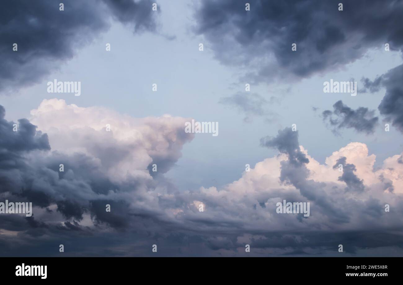 Dark clouds of the rain sky. Stormy front. Weather forecast concept ...