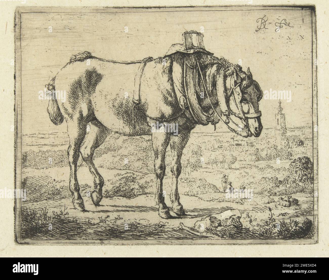 Horse rigged as a workhorse, Karel du Jardin, 1652 - 1659 print ...