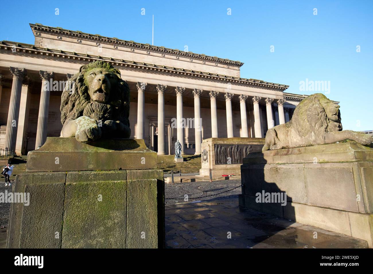 lion sculptures by sir charles cockerell outside st georges hall ...