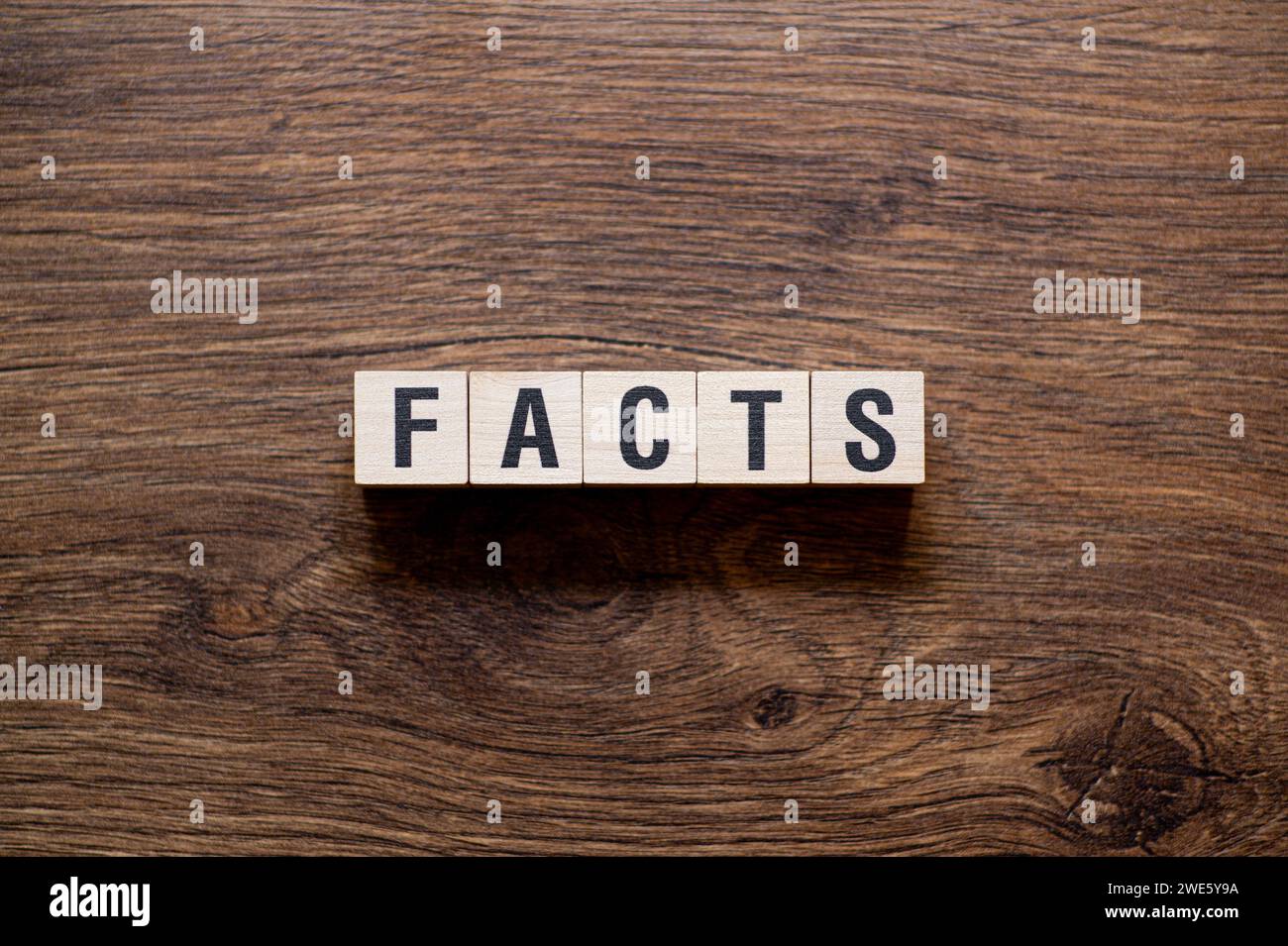 Facts - word concept on building blocks, text Stock Photo - Alamy