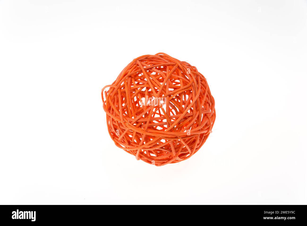 Decorative woven wicker or rattan orange ball isolated on white Stock ...