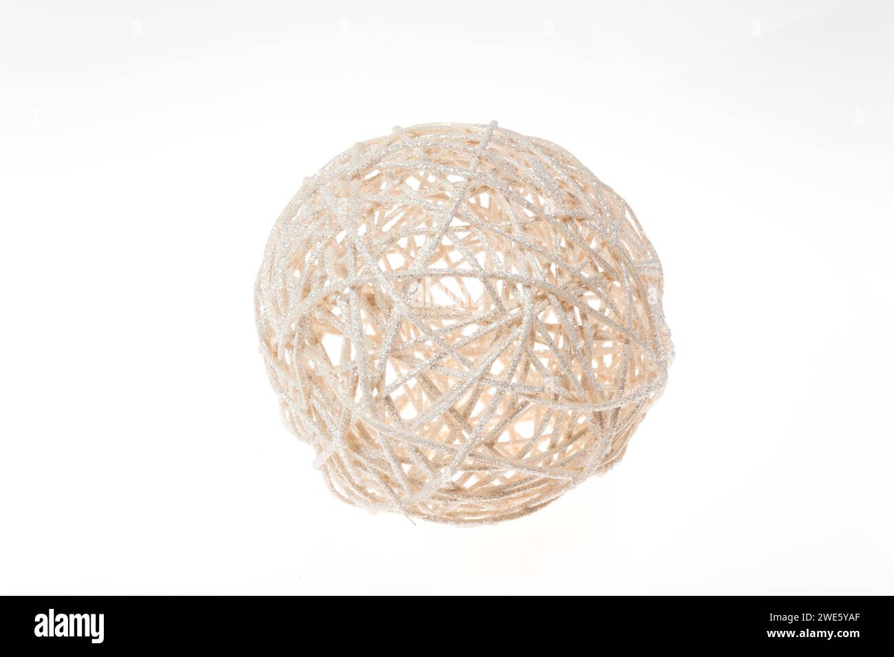 Decorative woven wicker or rattan white ball isolated on white Stock ...