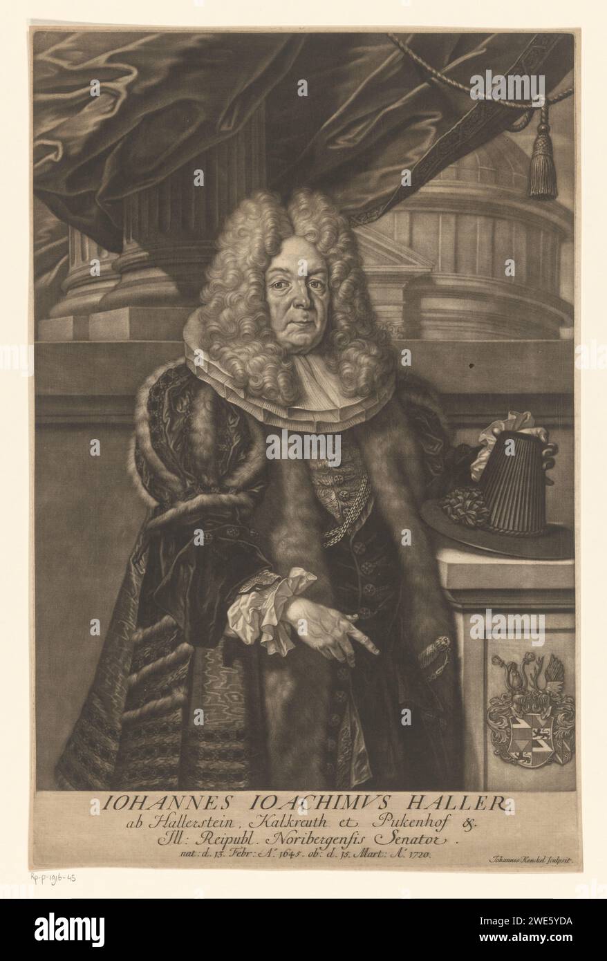 Portrait van Hans Joachim Haller von Hallerstein, Johann Kenckel, 1720 ...