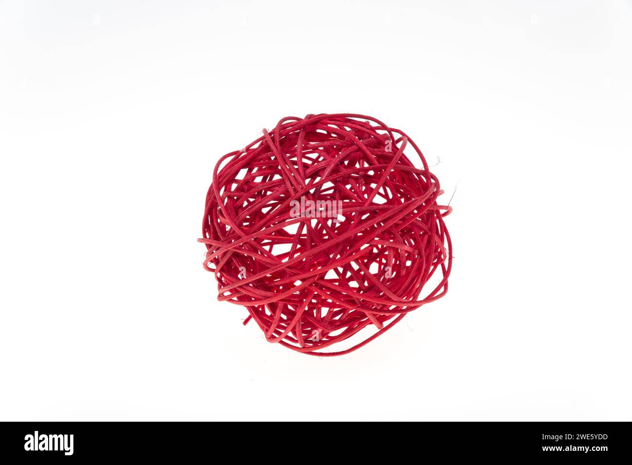 Decorative woven wicker or rattan red ball isolated on white Stock ...