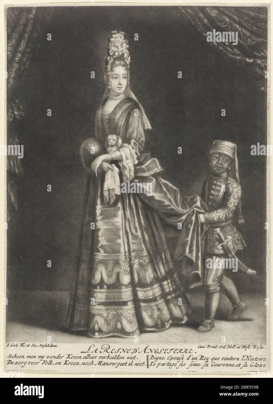Portrait of Maria II Stuart, Jacob Gole, 1688 - 1724 print Portrait of ...
