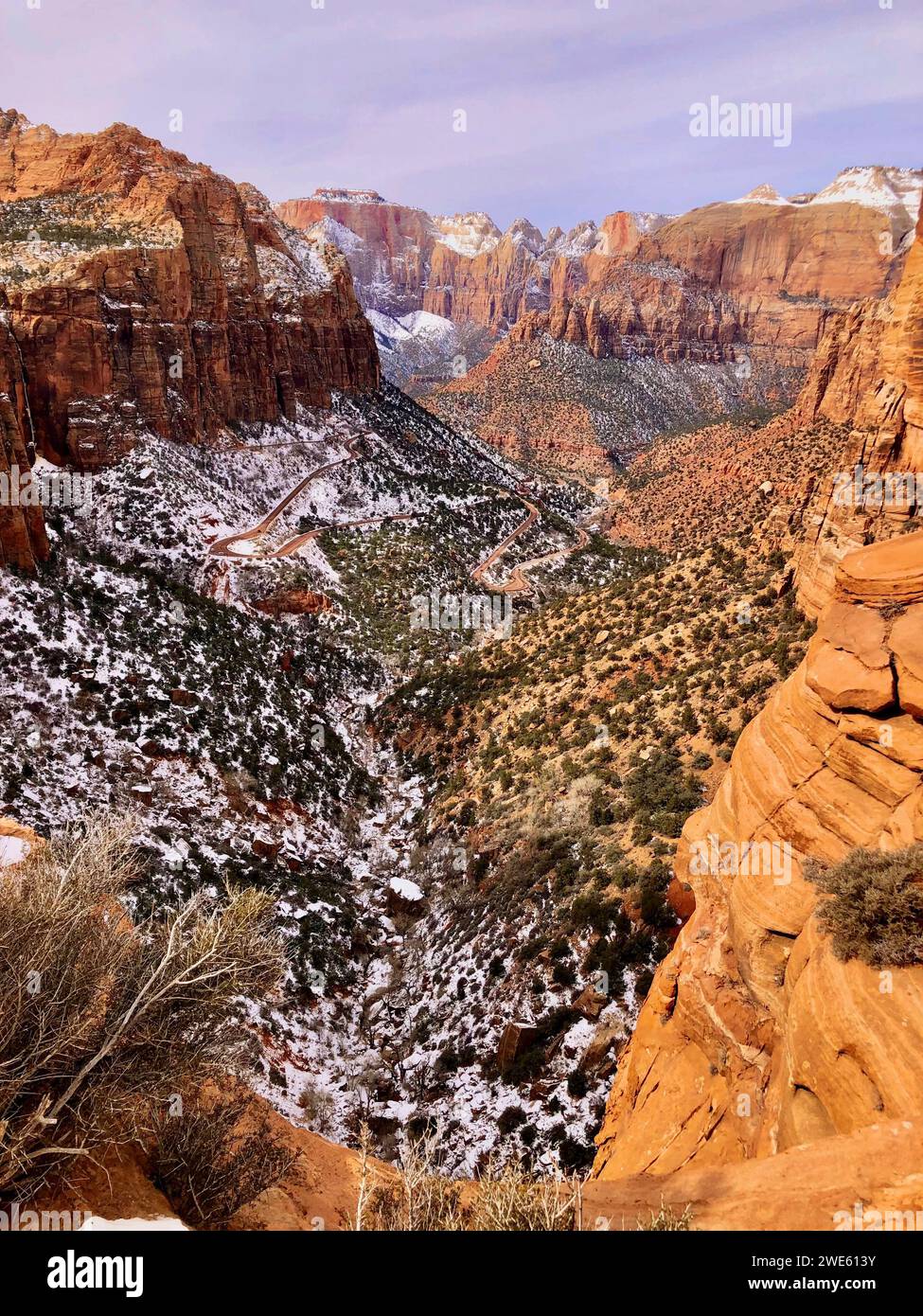 A breathtaking view from Zion National Park during February Stock Photo ...
