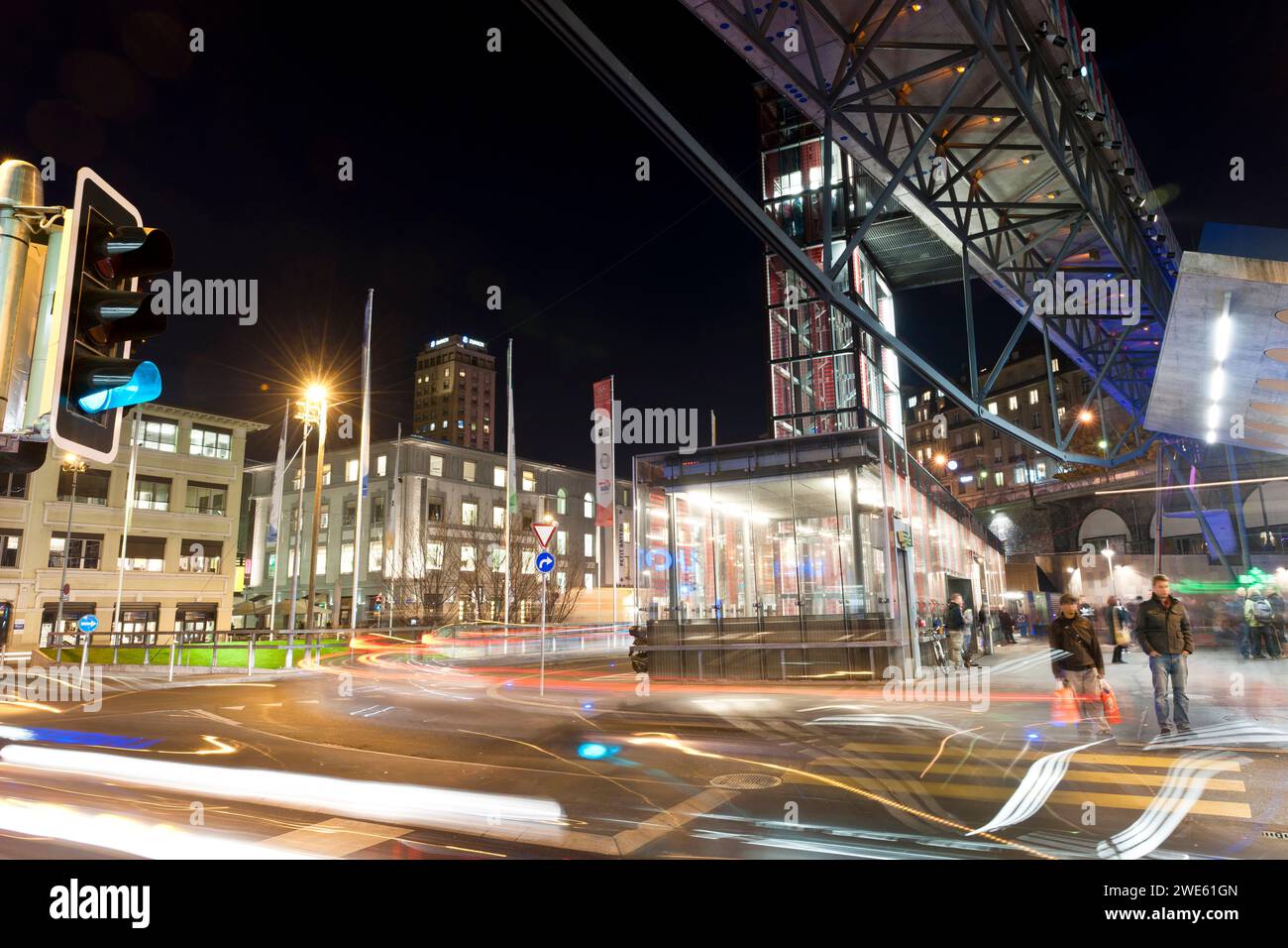 Flon metro station in Lausanne, Lake Geneva, Canton of Vaud ...