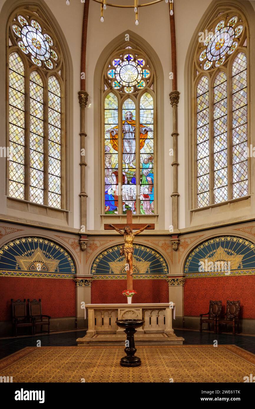 Choir room of the neo-Gothic Petrikirche on Theaterplatz, Chemnitz ...
